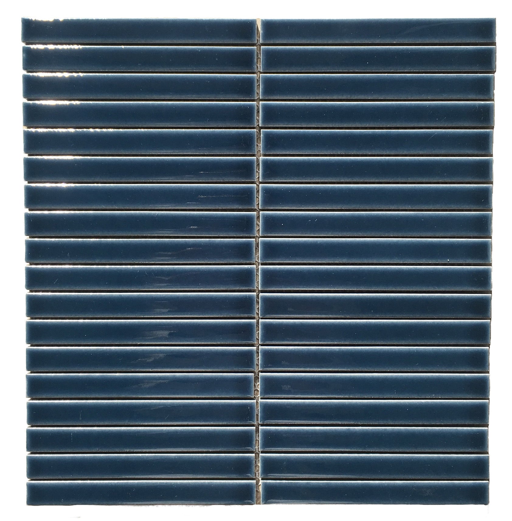 SUKI NAVY GLOSS PORCELAIN 15X148MM KITKAT MOSAIC – Graystone Tile & Design Studio