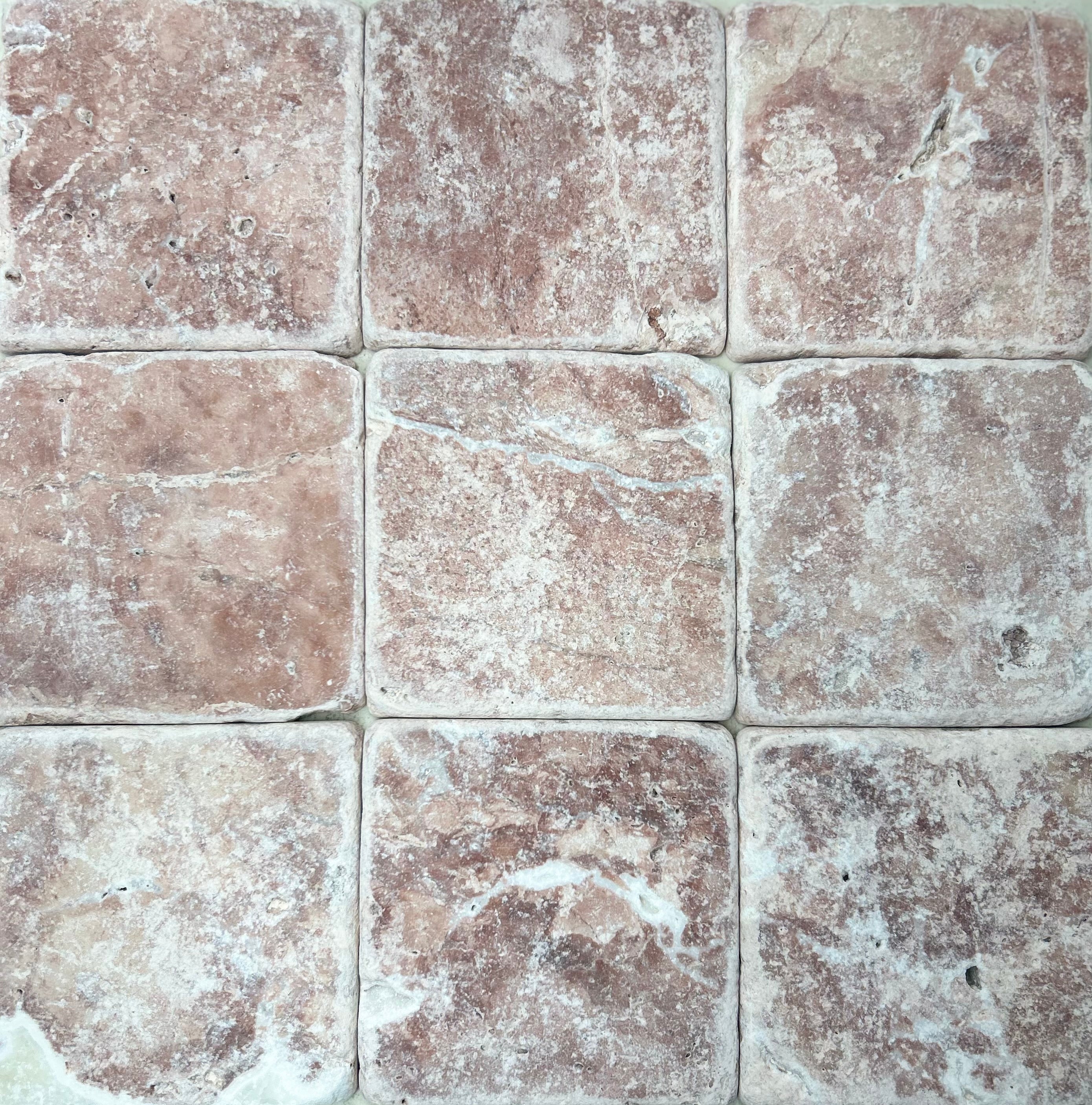 ROSSO TRAVERTINE TUMBLED 100x100 – Graystone Tile & Design Studio
