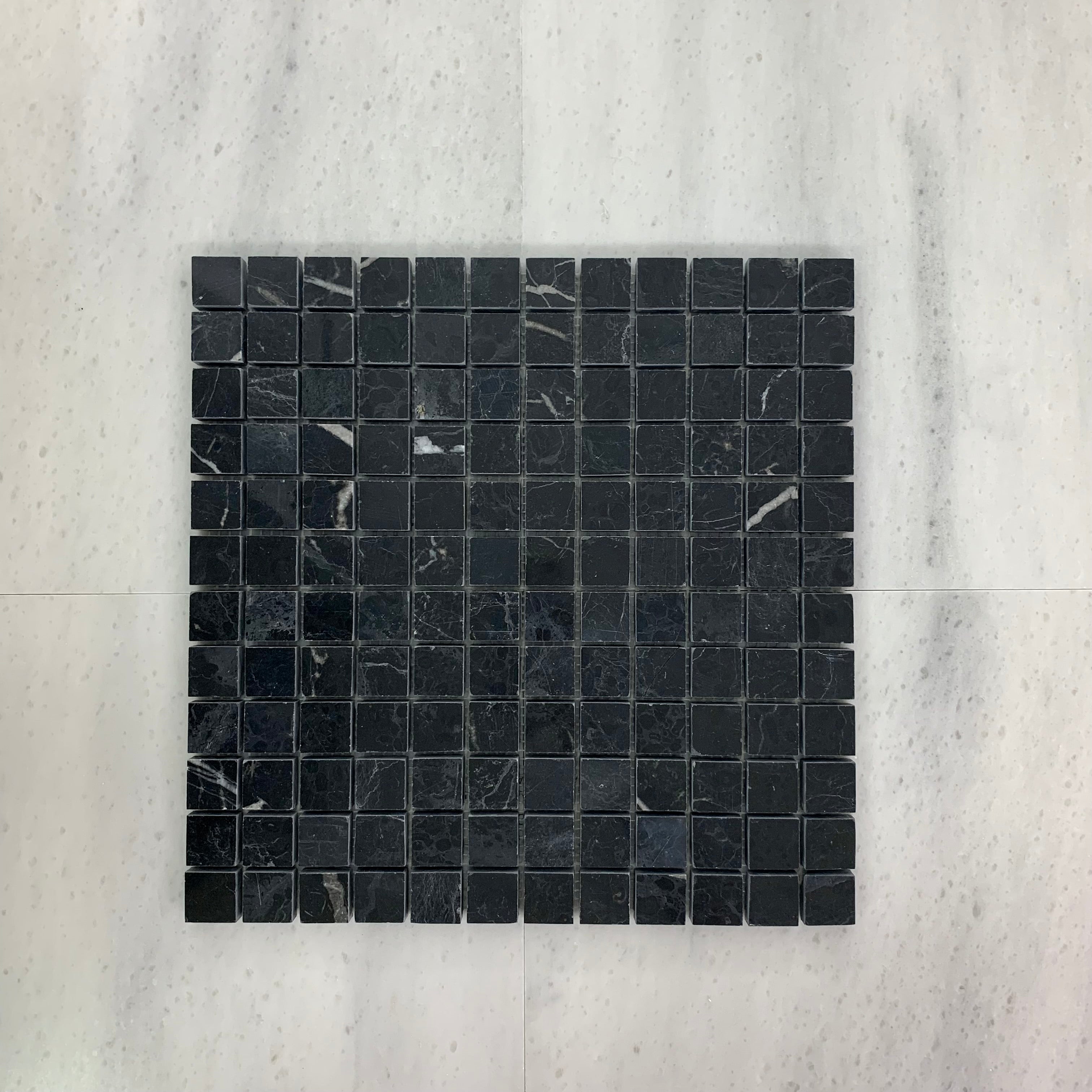 NERO MAQUINA SMALL MARBLE SQUARE MOSAIC – Graystone Tile & Design Studio