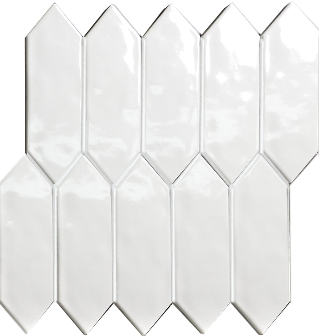 WHITE GLOSS POLYGON PORCELAIN MOSAIC – Graystone Tile & Design Studio