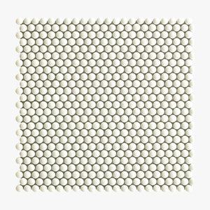 White Matte & Gloss Mini Penny Round Ceramic Mosaic — Graystone Tiles ...