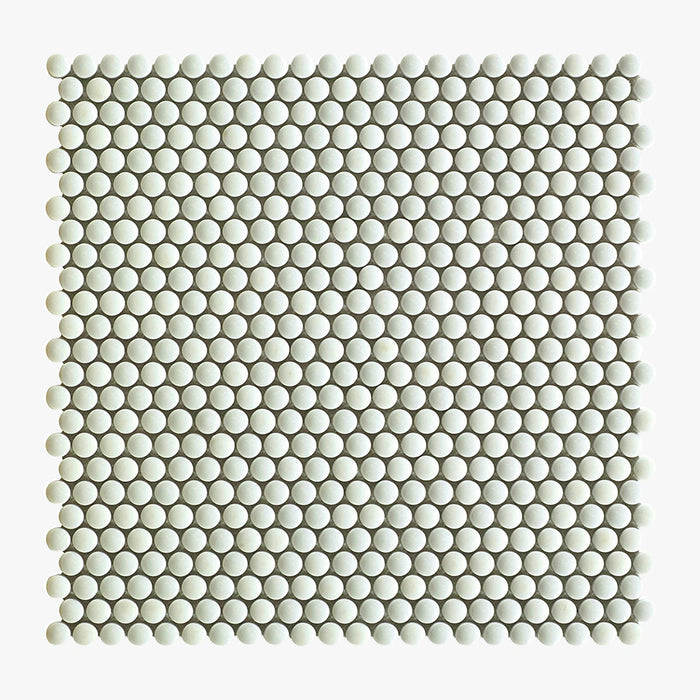 Aquamar Matte & Gloss Mini Penny Round Porcelain Mosaic — Graystone ...