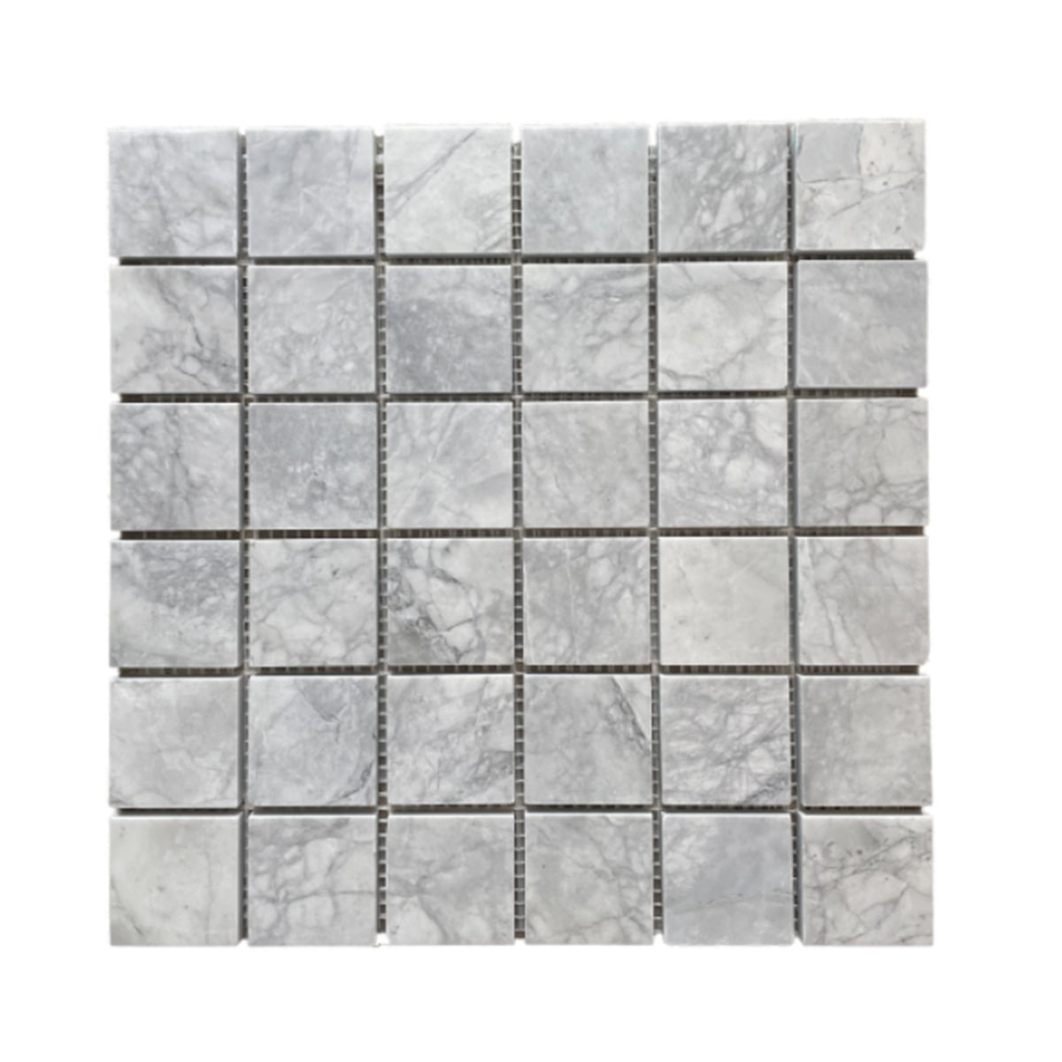 Super White Honed Square Quartzite Mosaic — Graystone Tiles & Design Studio