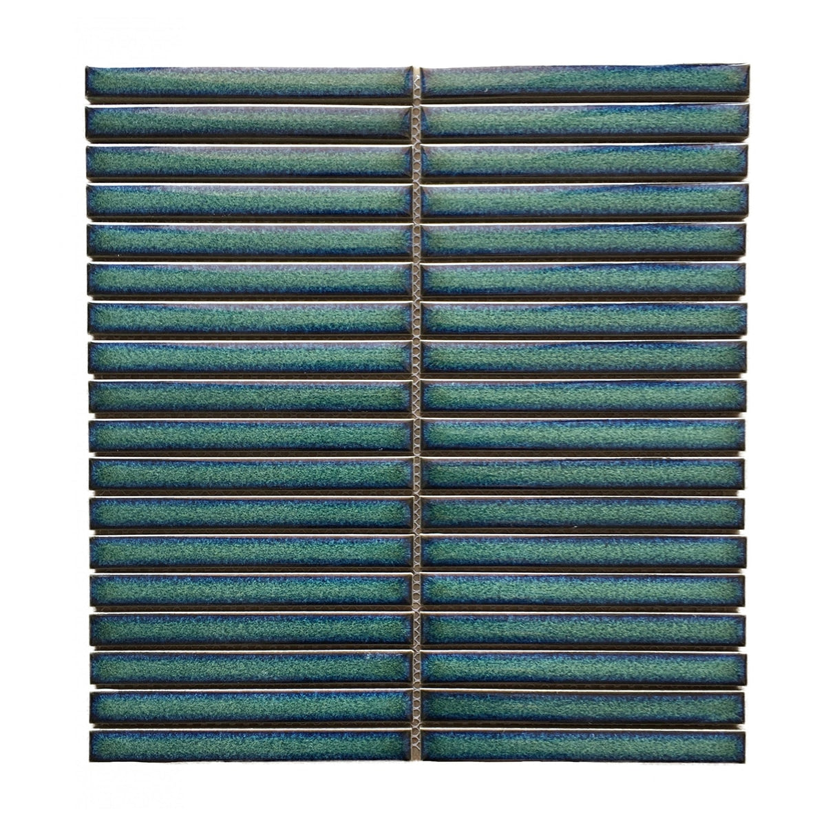 Vintage Long Green Gloss Kitkat Porcelain Mosaic — Graystone Tiles ...