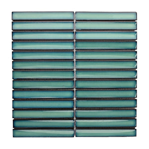 Antique Green Speckled Gloss Kitkat Porcelain Mosaic — Graystone Tiles ...