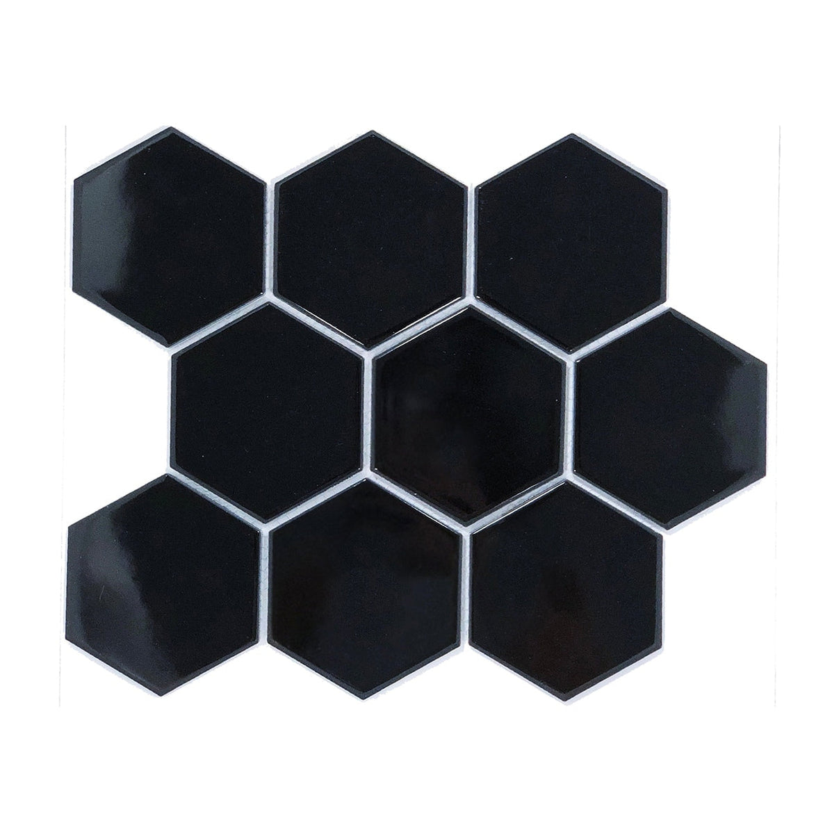 Black Gloss Small Hexagon Ceramic Mosaic — Graystone Tiles & Design Studio