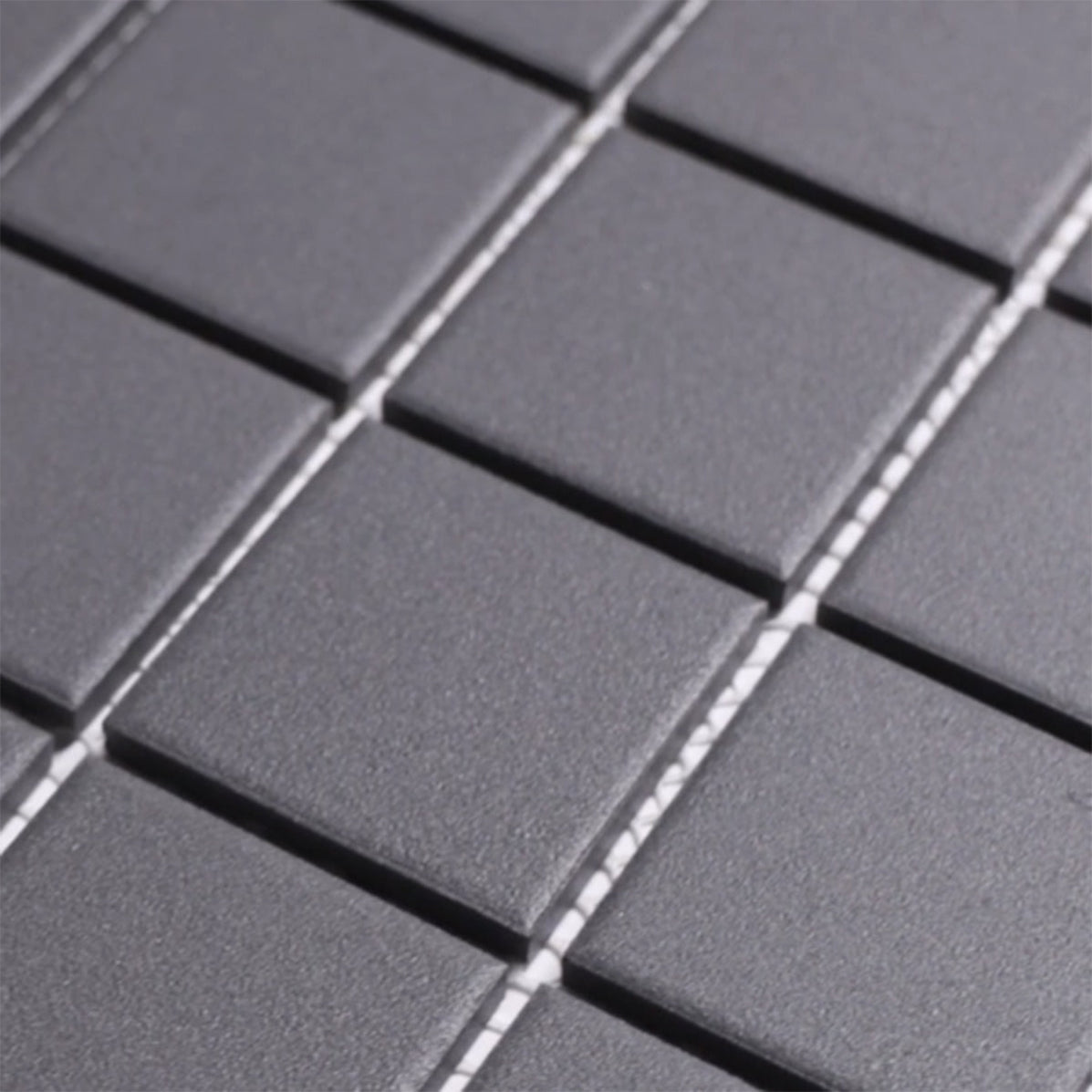 Black Unglazed 48x48 Square Porcelain Mosaic — Graystone Tiles & Design ...