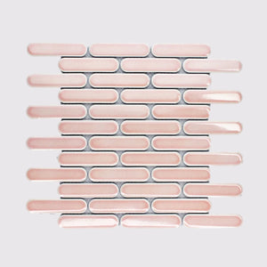 Antique Pink Gloss Oval Brickbond Porcelain Mosaic — Graystone Tiles ...