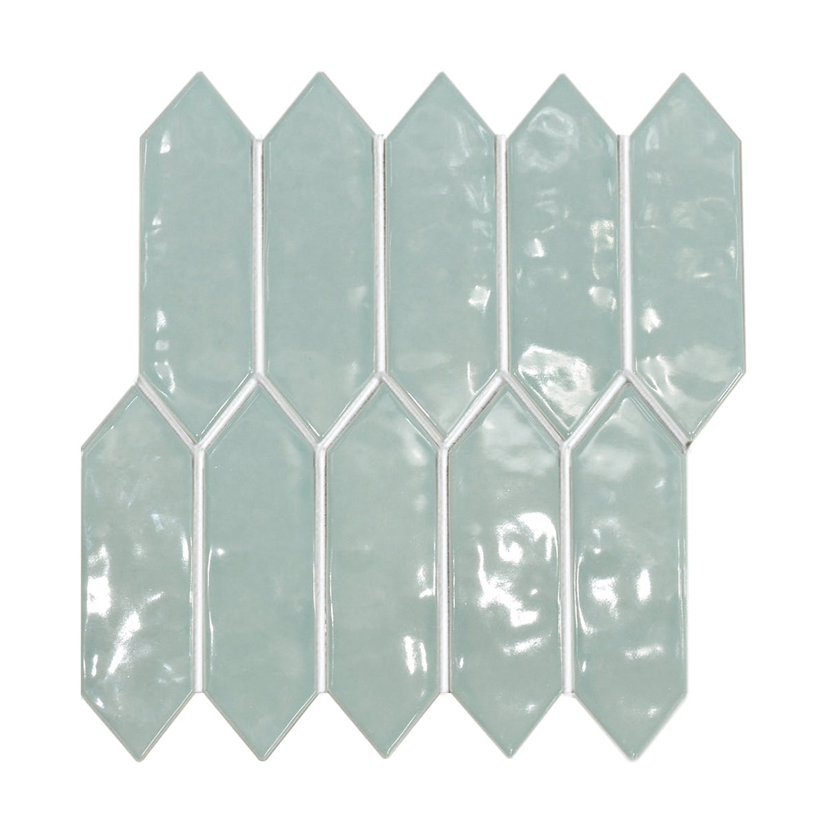 Aqua Gloss Polygon Porcelain Mosaic — Graystone Tiles & Design Studio