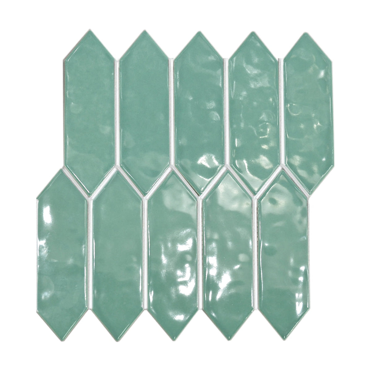 Turquoise Gloss Polygon Porcelain Mosaic — Graystone Tiles & Design Studio