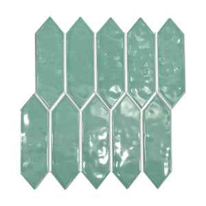 Turquoise Gloss Polygon Porcelain Mosaic — Graystone Tiles & Design Studio
