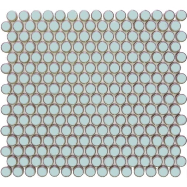 BLUE GLOSS PENNY ROUND MOSAIC – Graystone Tile & Design Studio