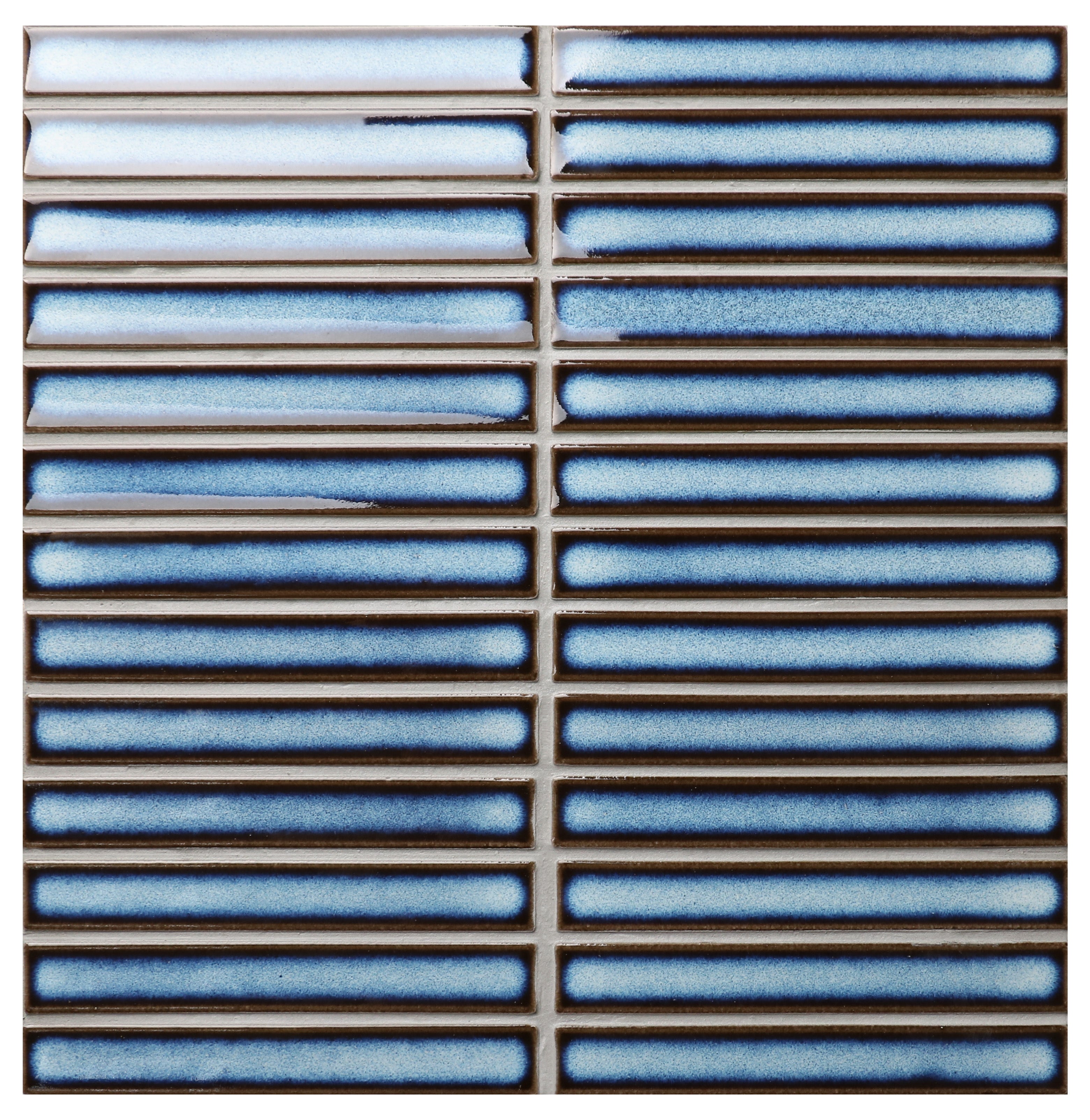 RAKU BLUE GLOSS PORCELAIN 20X145MM KITKAT MOSAIC – Graystone Tile ...