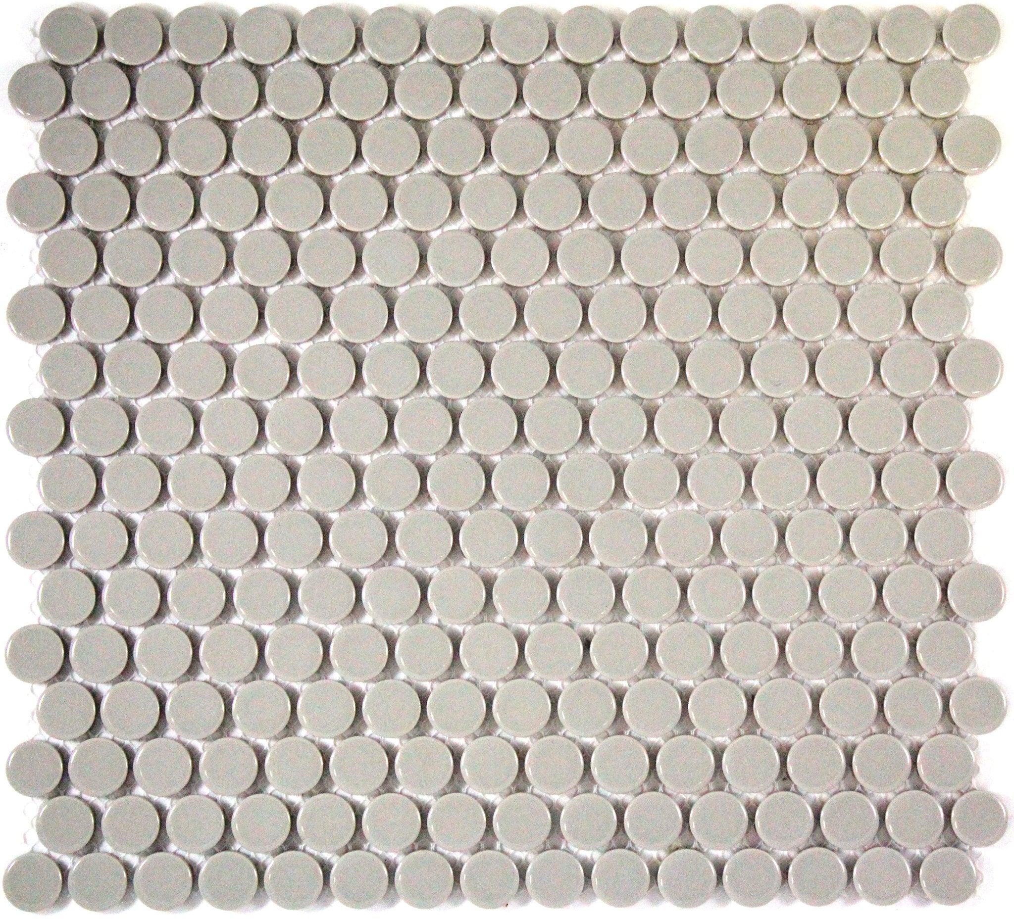 SOFT GREY SMALL PENNY ROUND PORCELAIN MOSAIC – Graystone Tile & Design ...