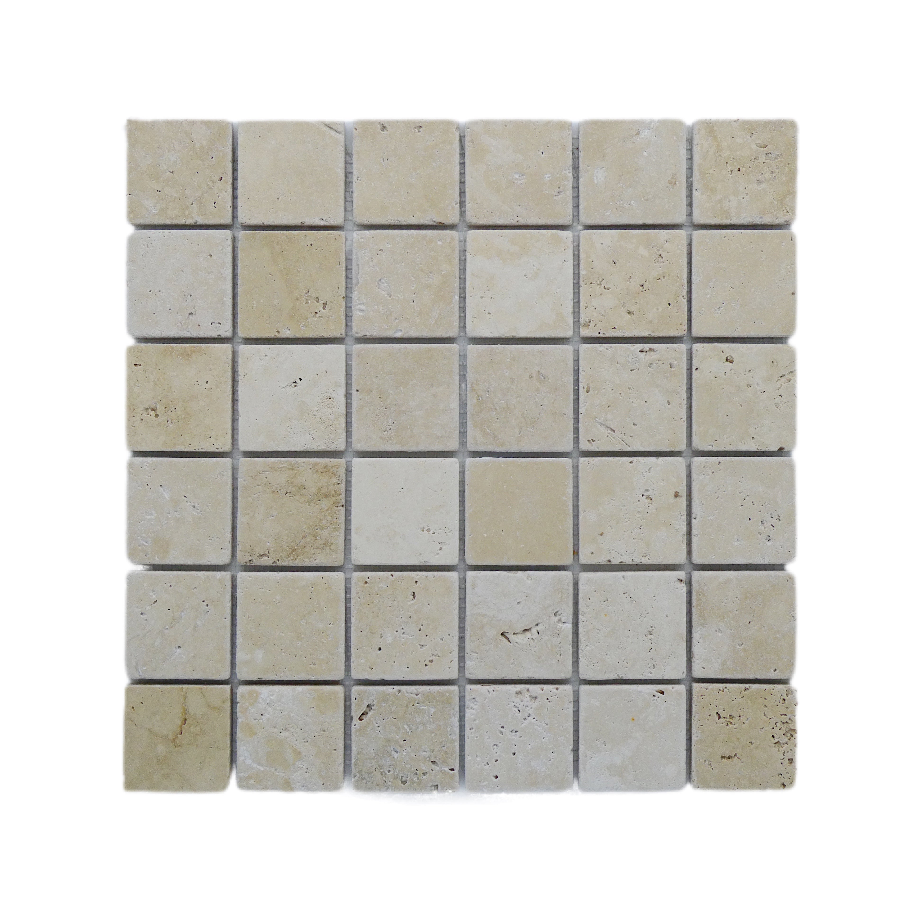 CLASSIC TRAVERTINE LARGE SQUARE TUMBLED MOSAIC – Graystone Tile ...