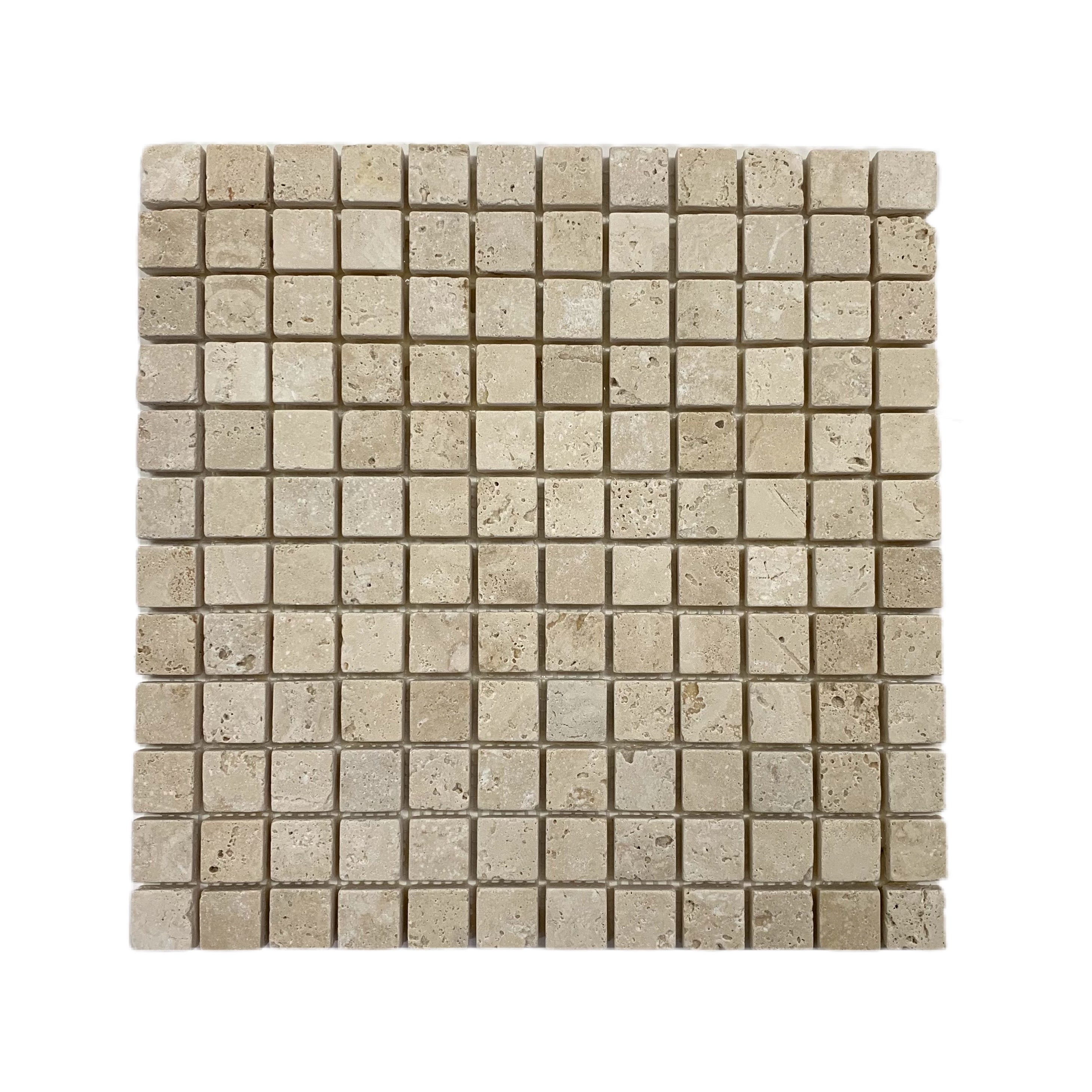 CLASSIC TRAVERTINE SMALL SQUARE TUMBLED MOSAIC – Graystone Tile ...